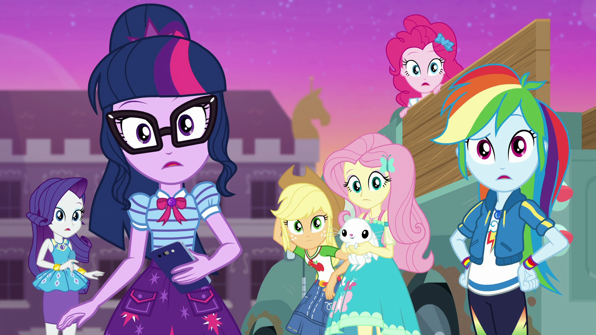 Image - Mane Six looking surprised at Wallflower EGFF.png | My Little ...