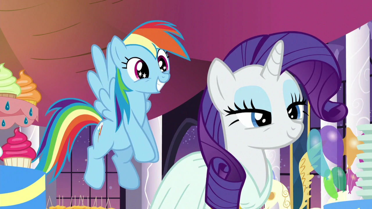 Image - Rarity smiling; Rainbow smiling with stars in her eyes S5E15 ...