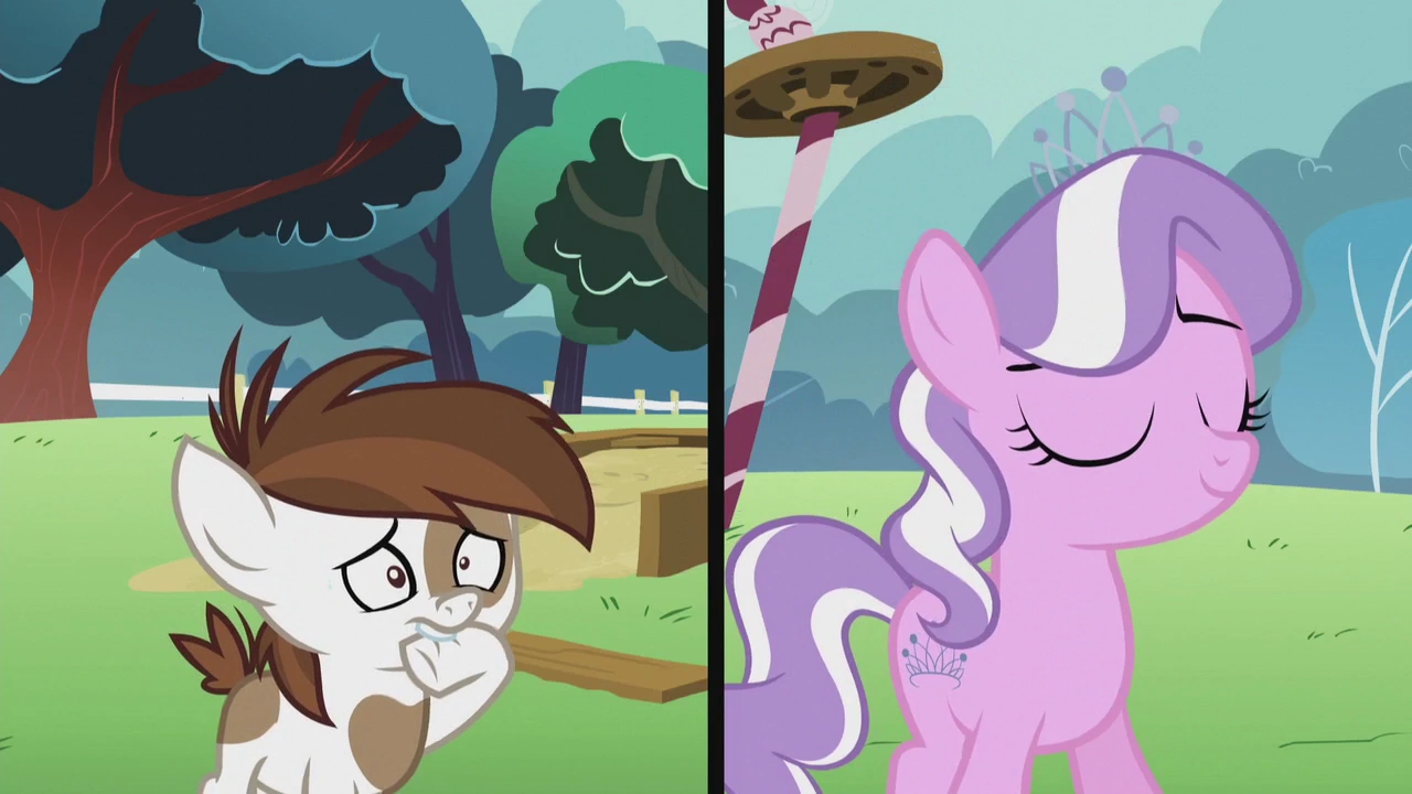Image - Pipsqueak nervous; Diamond Tiara looking determined S5E18.png ...