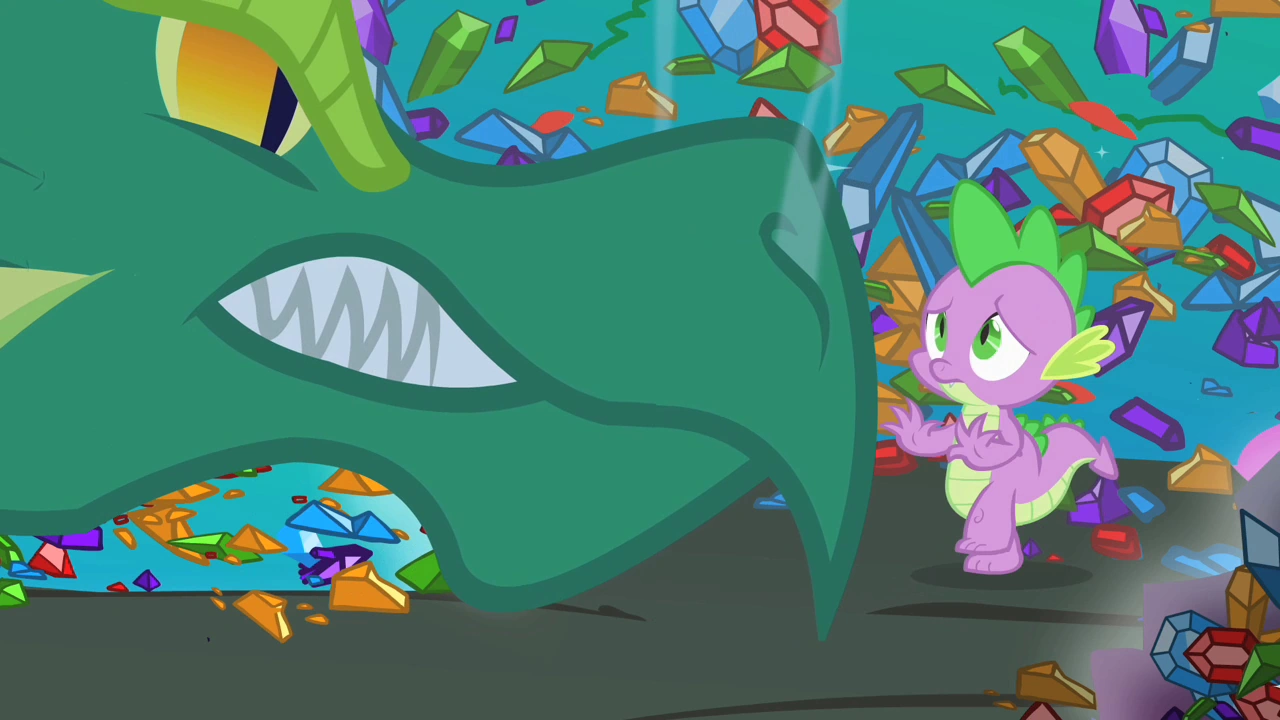 Imagen - Green dragon confronting Spike S1E24.png | My Little Pony: La ...