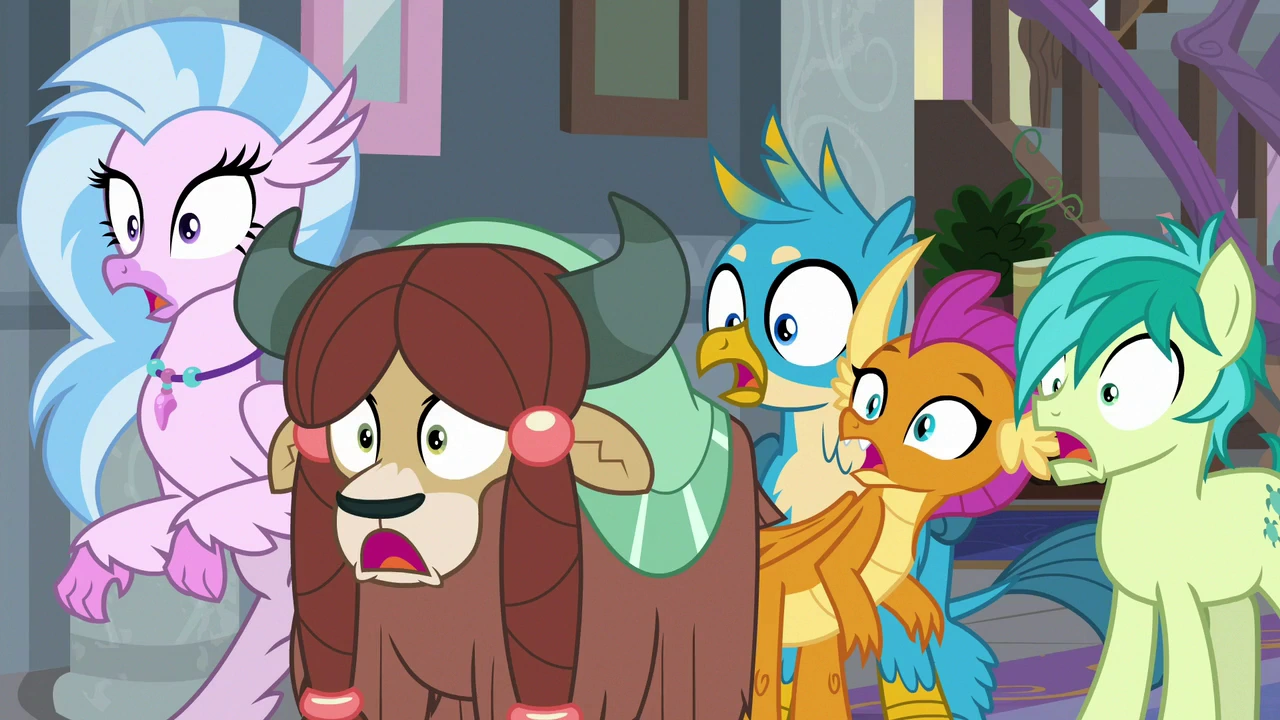 #1692112 - safe, screencap, gallus, sandbar, silverstream, smolder ...