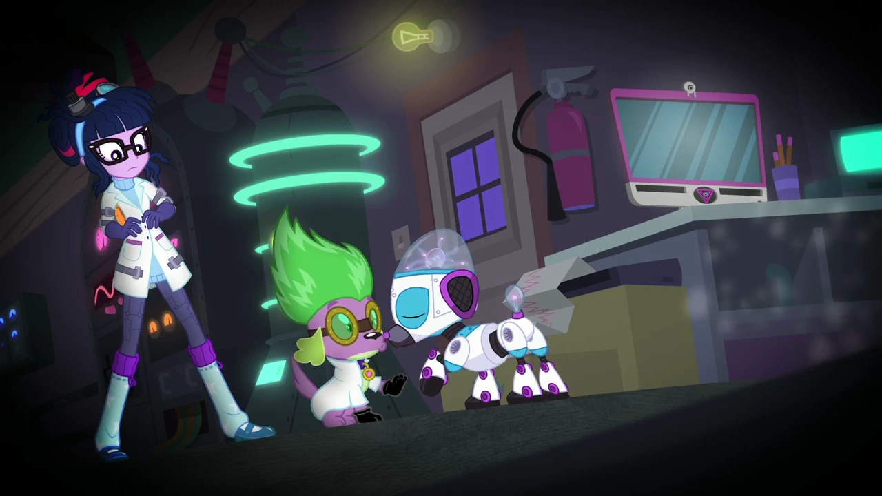 Image - Robot dog nuzzling Spike SS5.png | My Little Pony Friendship is ...
