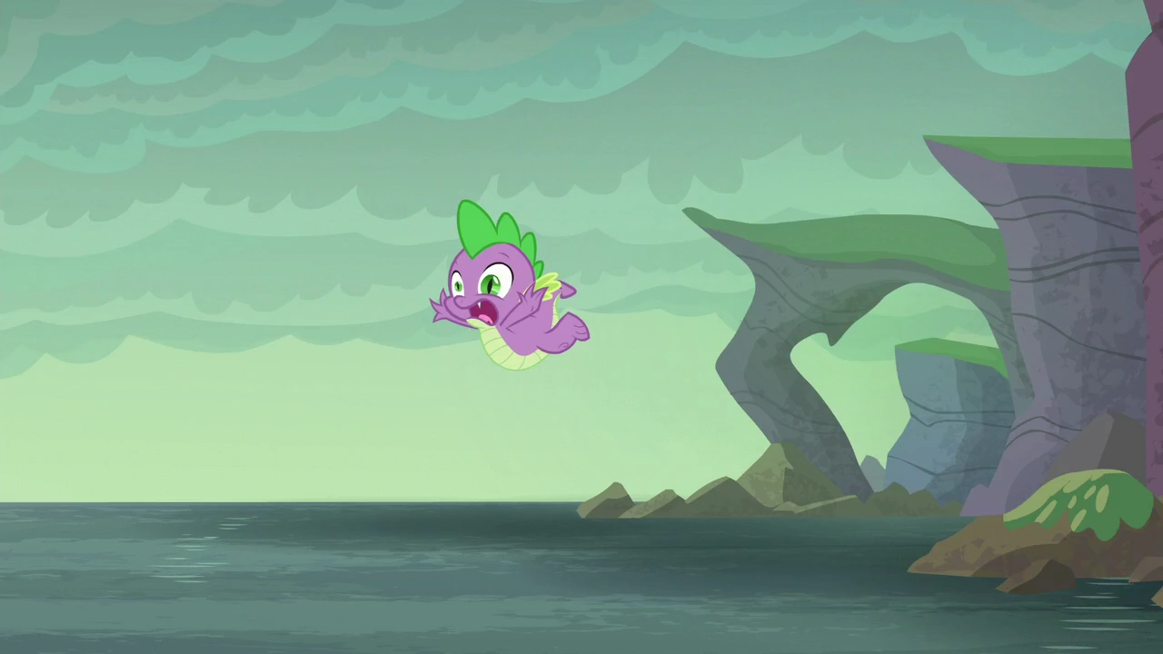 Image - Spike falling into the water S6E5.png | My Little Pony ...