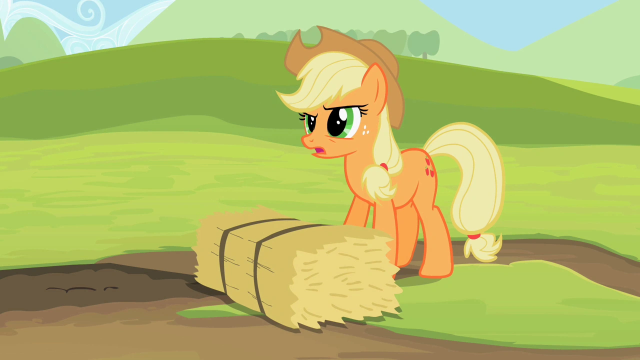 Image - Applejack with bale of hay S02E05.png | My Little Pony ...