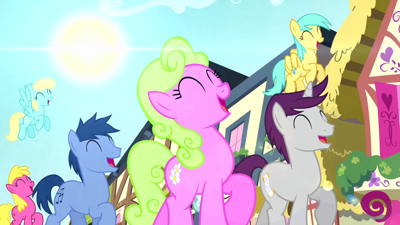 Image - Crowd of ponies trotting and singing S4E12.png | My Little Pony ...