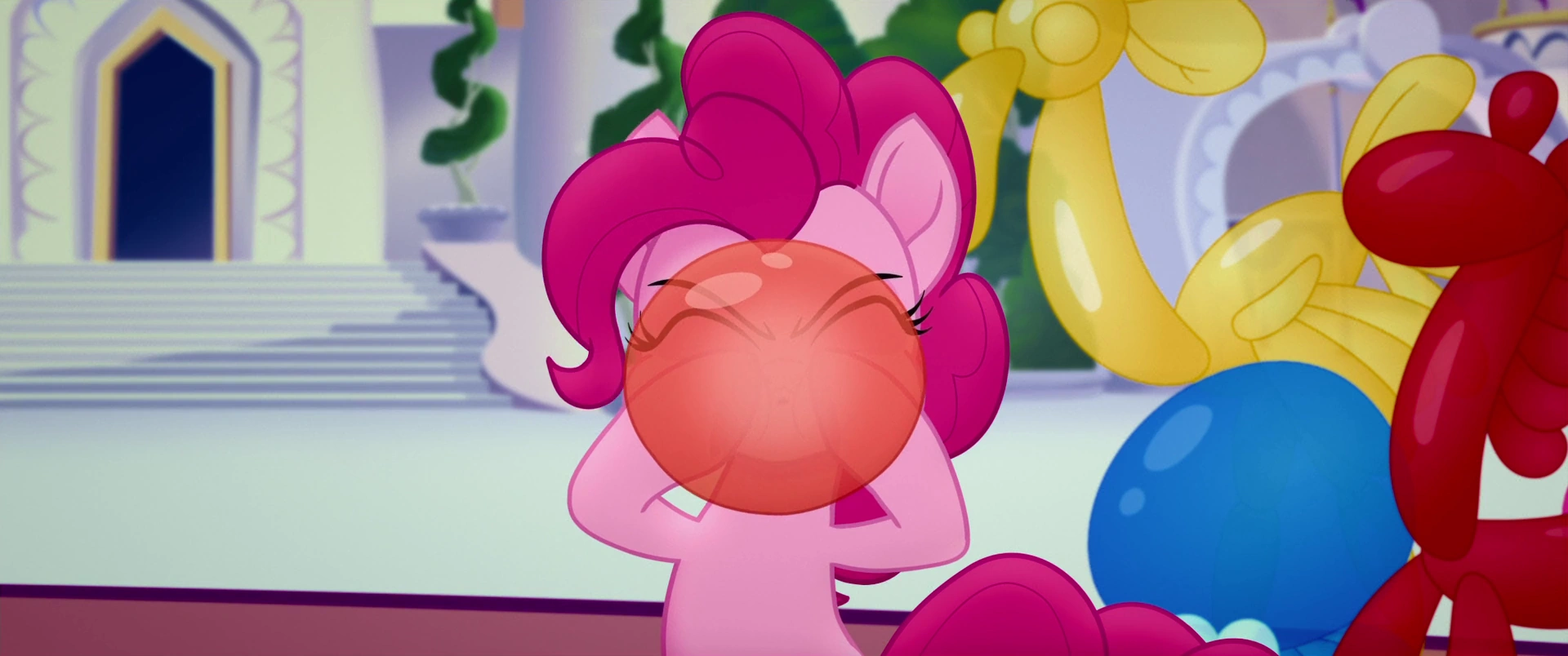 Image - Pinkie Pie blowing up a balloon MLPTM.png | My Little Pony ...