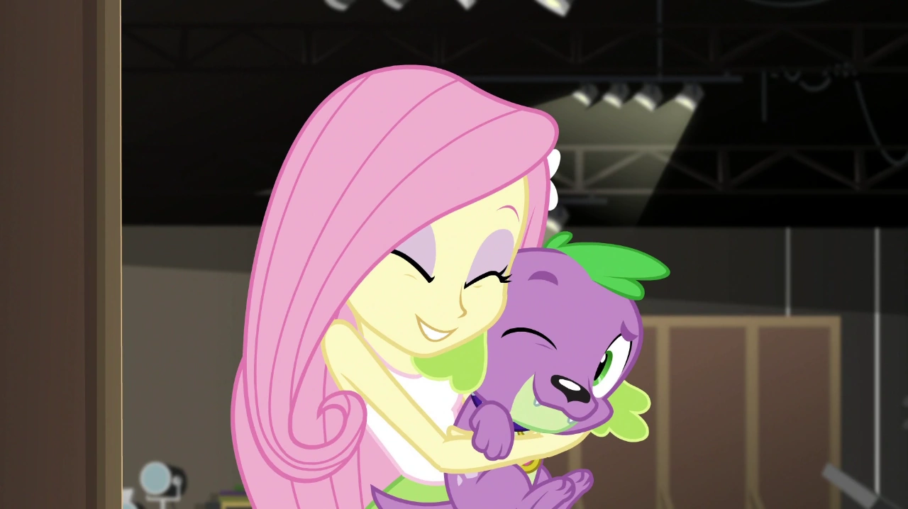 Image - Fluttershy hugs and nuzzles Spike the dog EGS2.png | My Little ...