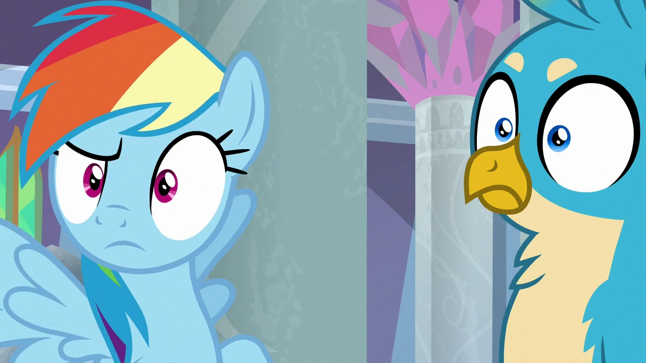 Image - Rainbow and Gallus hear Prince Rutherford S8E1.png | My Little ...