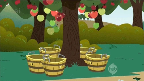 Image - Apples falling into buckets S1E1.gif | My Little Pony ...