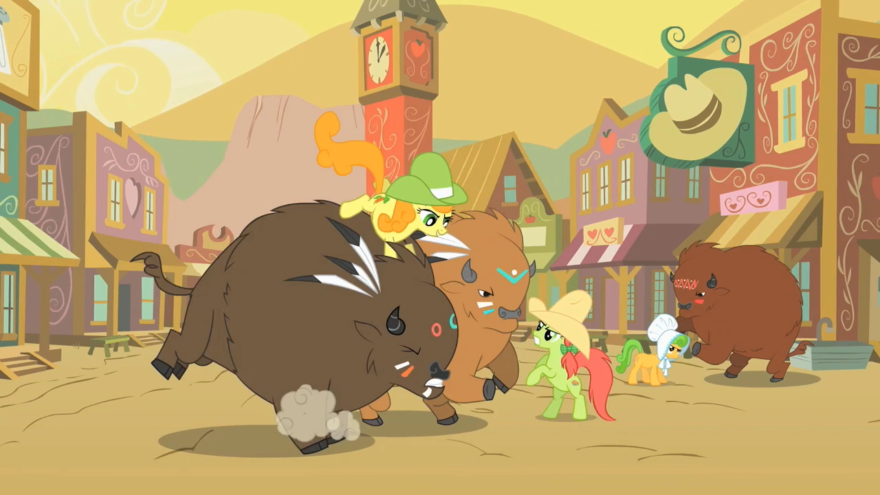 Image - Golden Harvest Riding Two Buffalo S1E21.png | My Little Pony ...