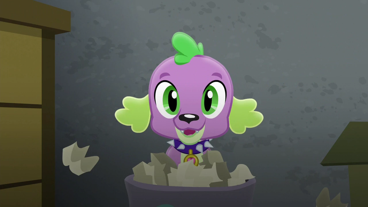 Image - Puppy Spike popping out of the trash can EG3.png | My Little ...