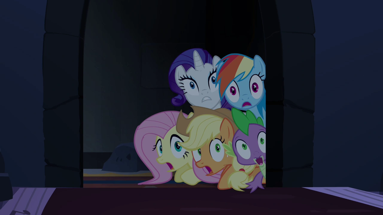 Image - Main ponies and Spike scared S4E03.png | My Little Pony ...