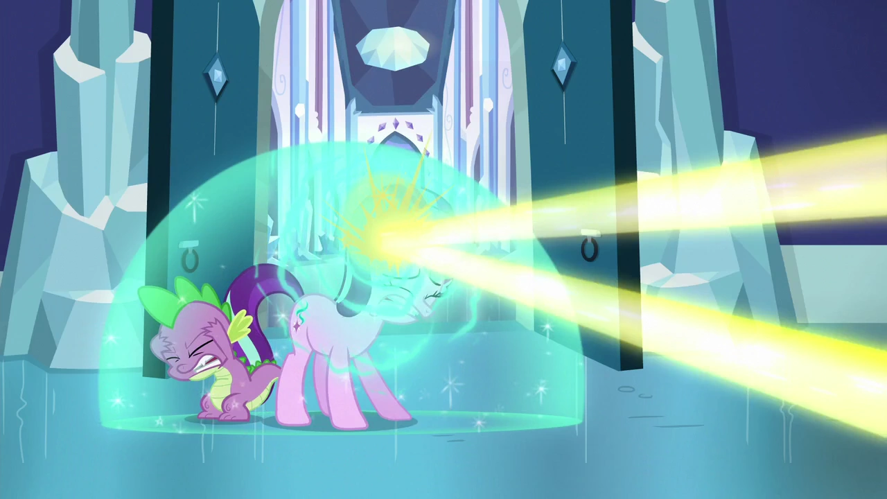Image - Starlight forms shield bubble around her and Spike to deflect ...