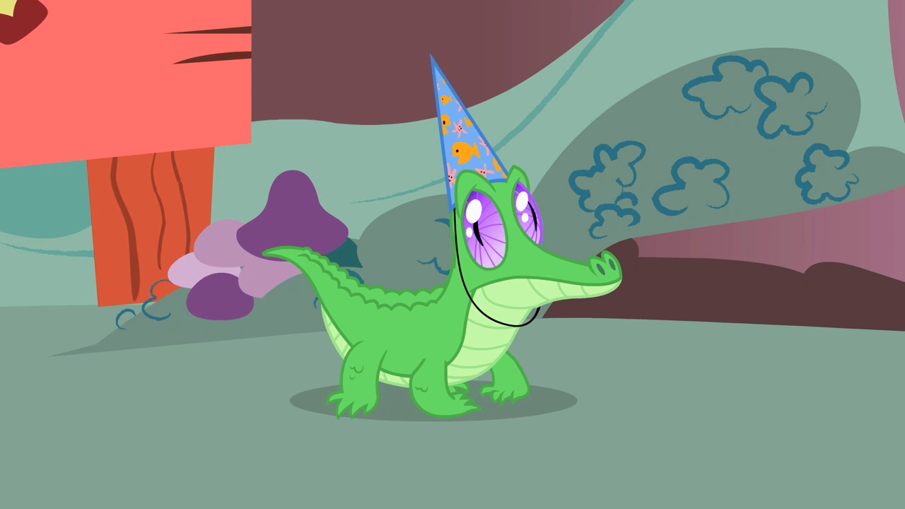 Image - Gummy with a party hat S1E25.png | My Little Pony Friendship is ...