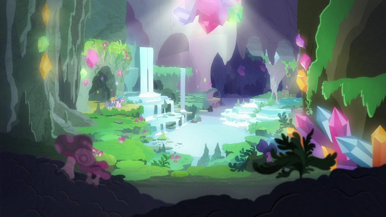 Image - Waterfall grotto in the gem cave S7E4.png | My Little Pony ...