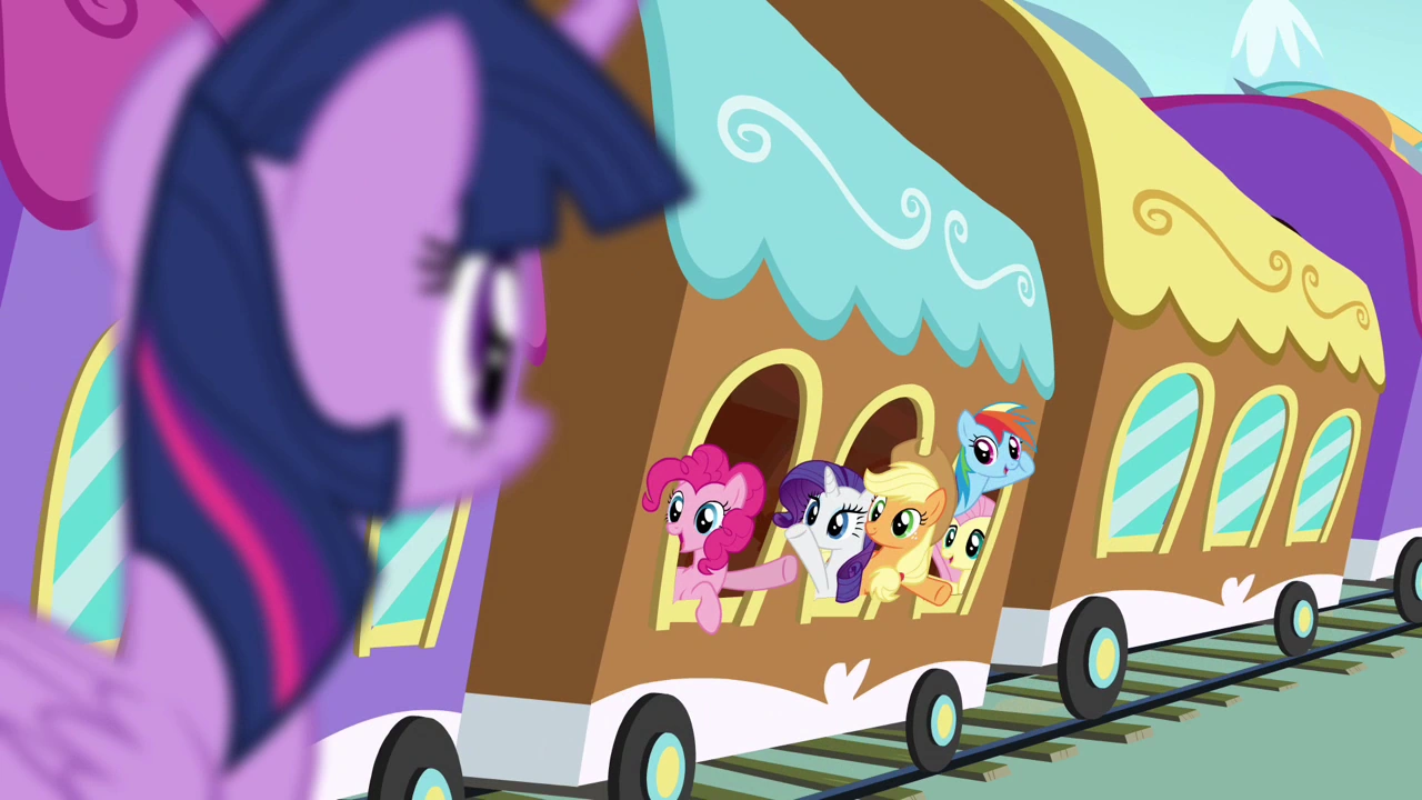 Image - Twilight's friends waving goodbye S4E01.png | My Little Pony ...