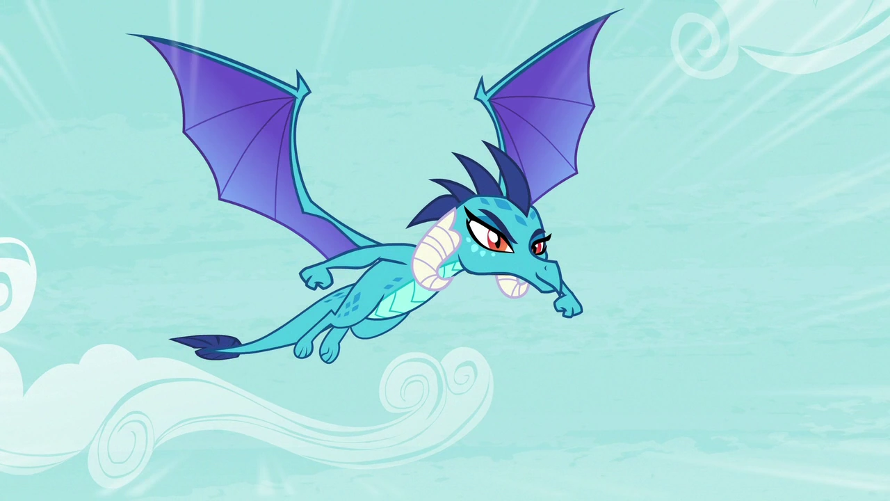 Image - Princess Ember flying to Ponyville S7E15.png | My Little Pony ...