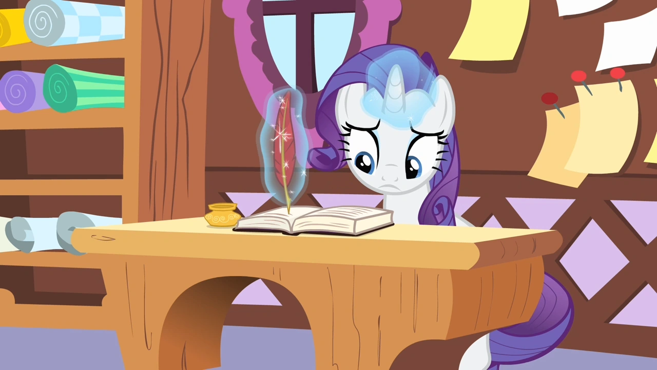 Image - Rarity writing on the journal S4E08.png | My Little Pony ...