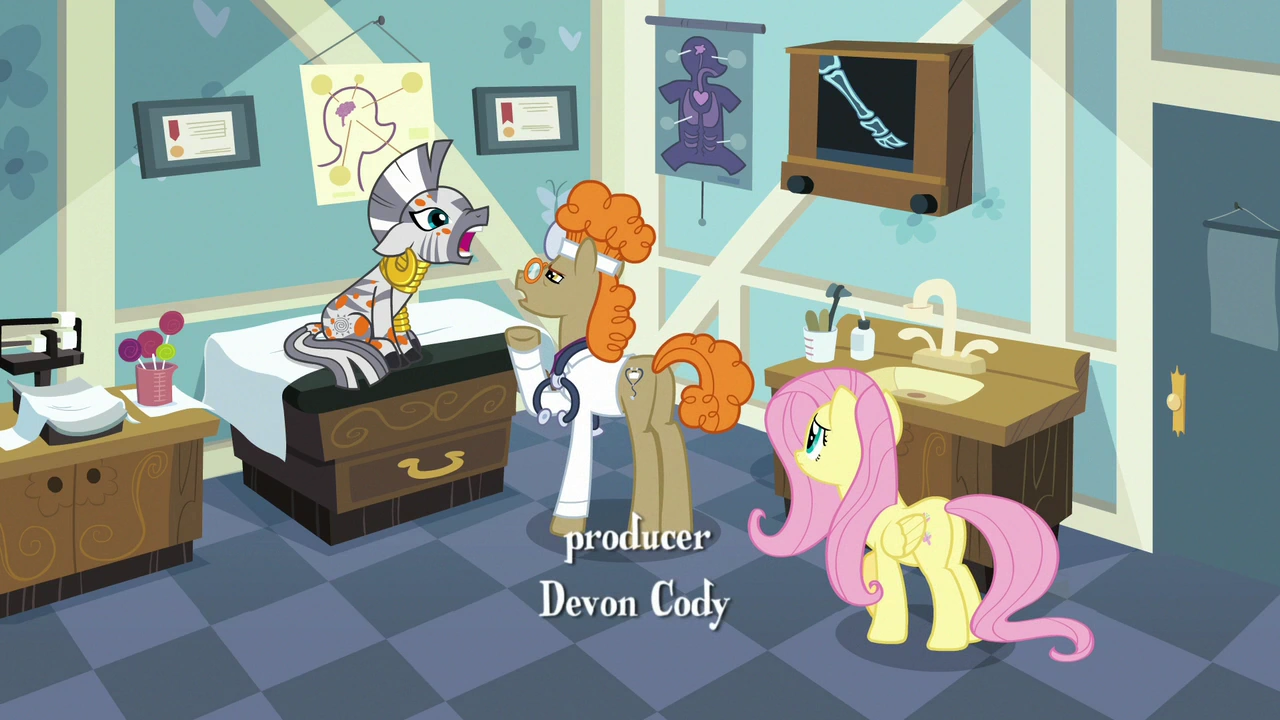 Image - Zecora and Fluttershy in Dr. Horse's office S7E20.png | My ...