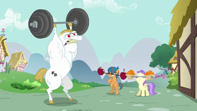 Image - Bulk Biceps teaching foals to weight-lift S6E19.png | My Little ...