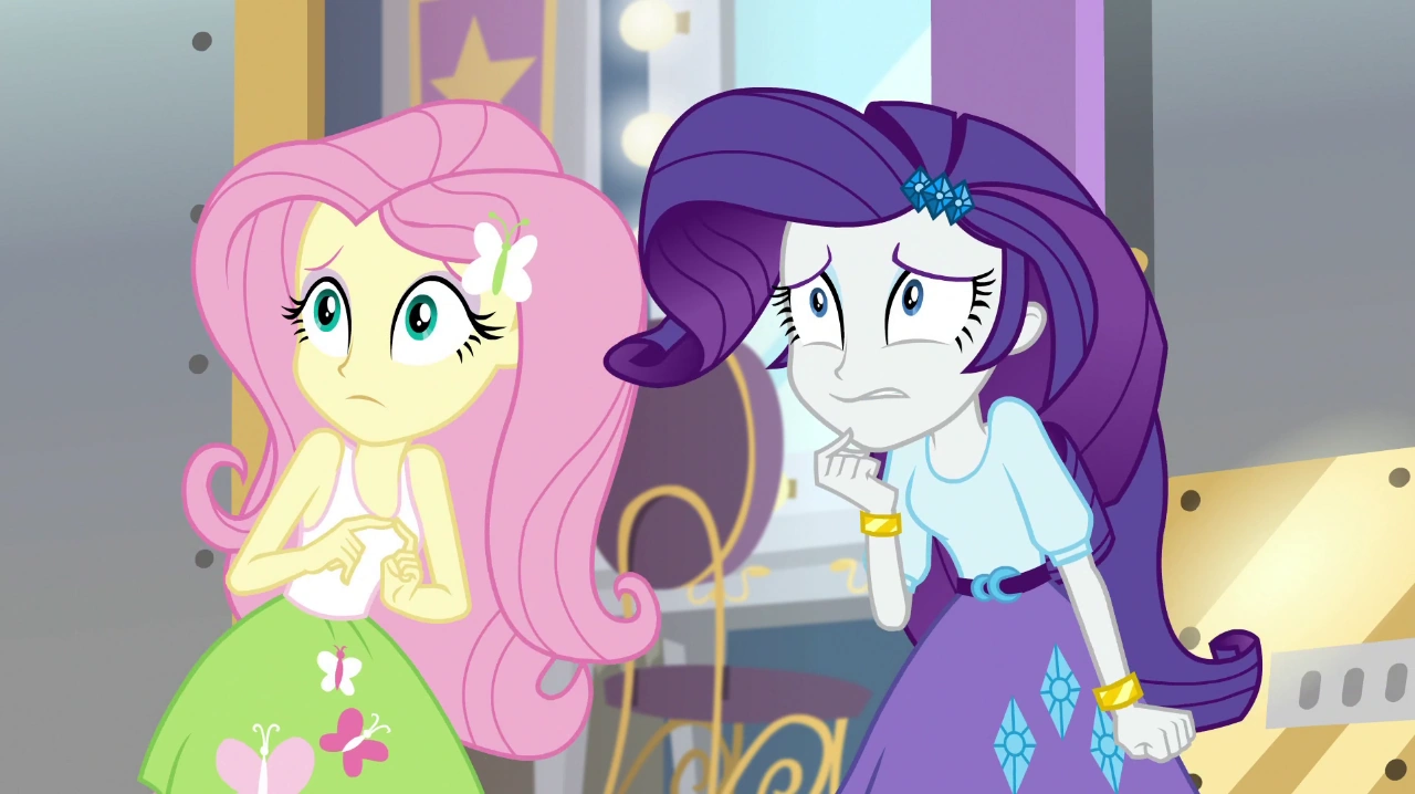 Image - Fluttershy and Rarity scared of Chestnut Magnifico EGS2.png ...