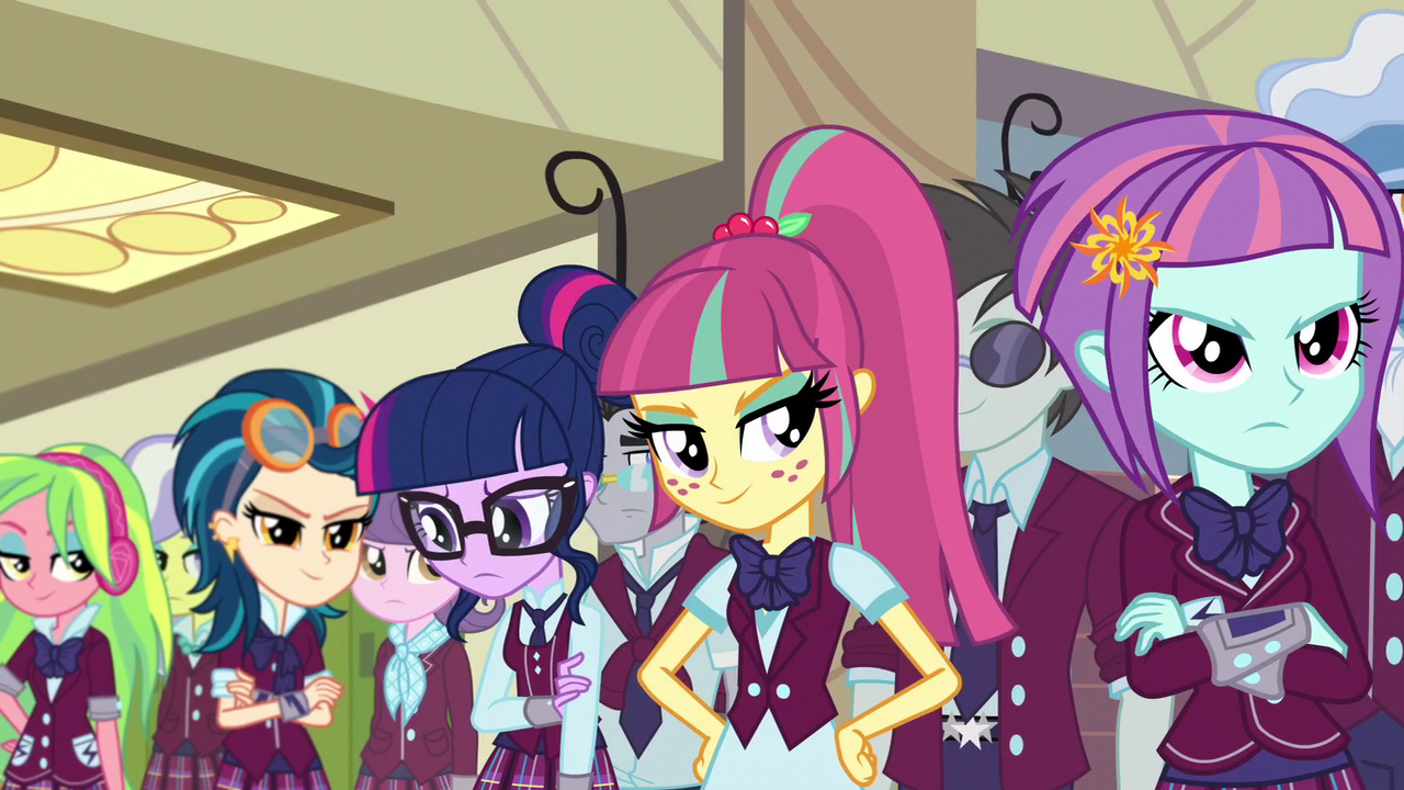 Obraz - Shadowbolts stare down the Wondercolts EG3.png | Equestria ...