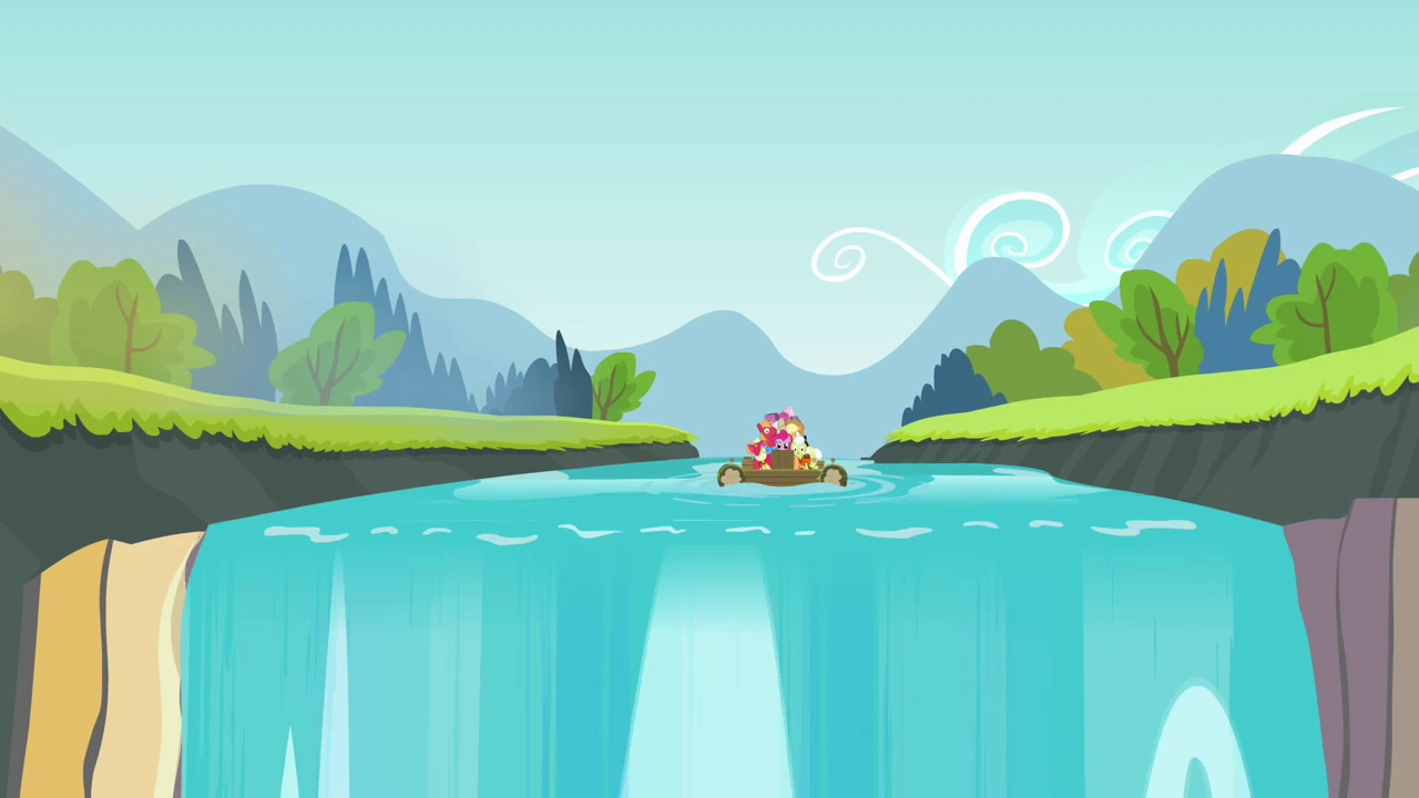 Image - Apple family raft approaching waterfall S4E09.png | My Little ...