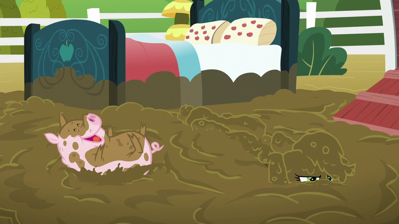 Image - Applejack angrily lying in the mud S6E15.png | My Little Pony ...