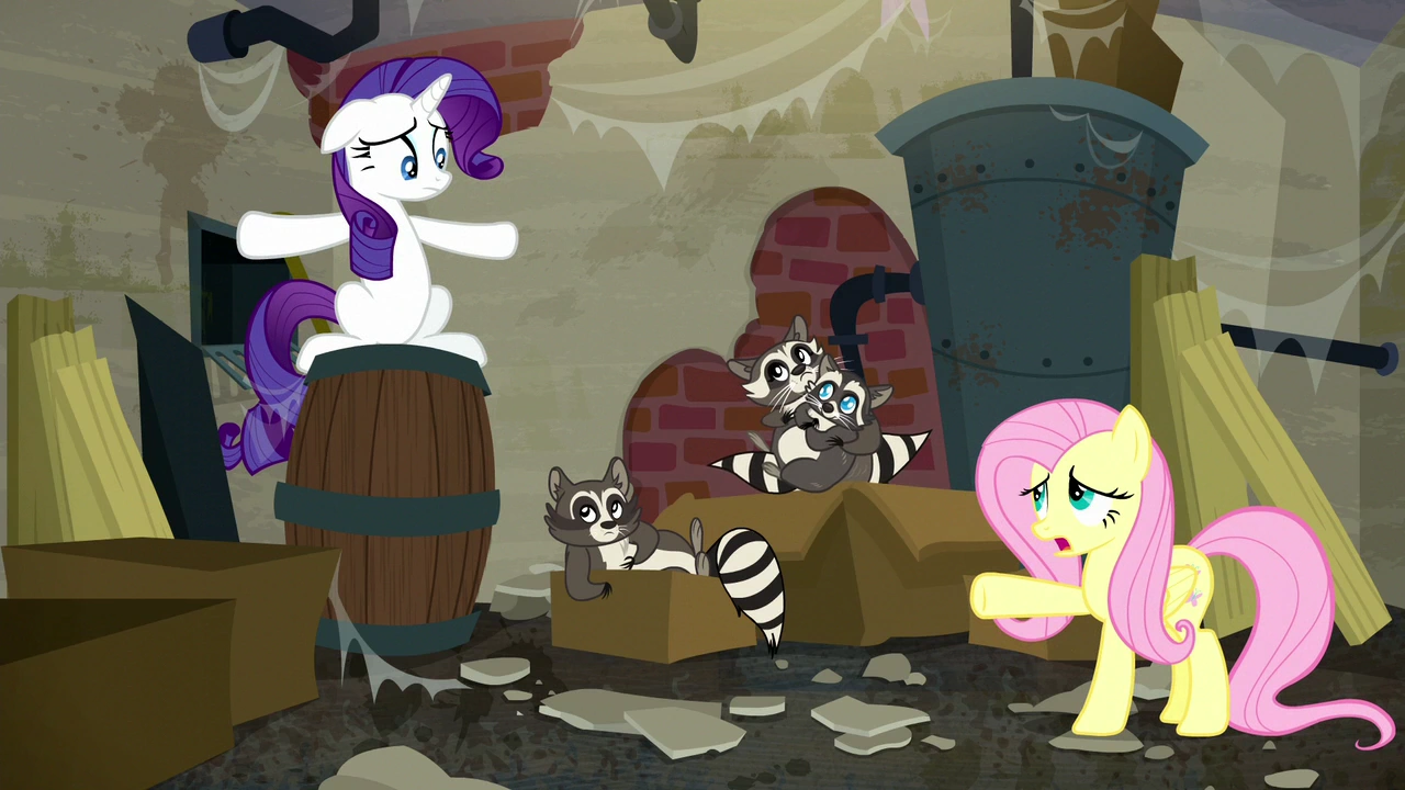 Image - Fluttershy "Softpad's mother made them move out of the trashcan ...