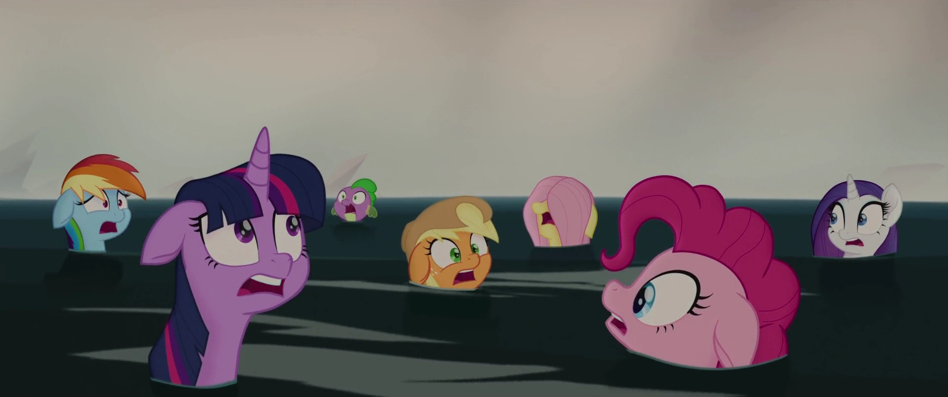 Image - Mane Six and Spike floating on the water MLPTM.png | My Little ...