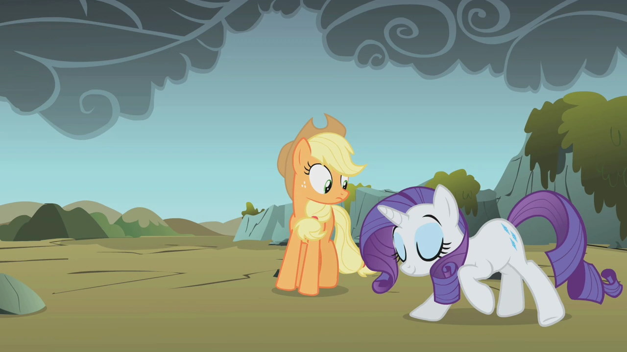 Image - Rarity bowing Applejack suspicious S1E7.png | My Little Pony ...