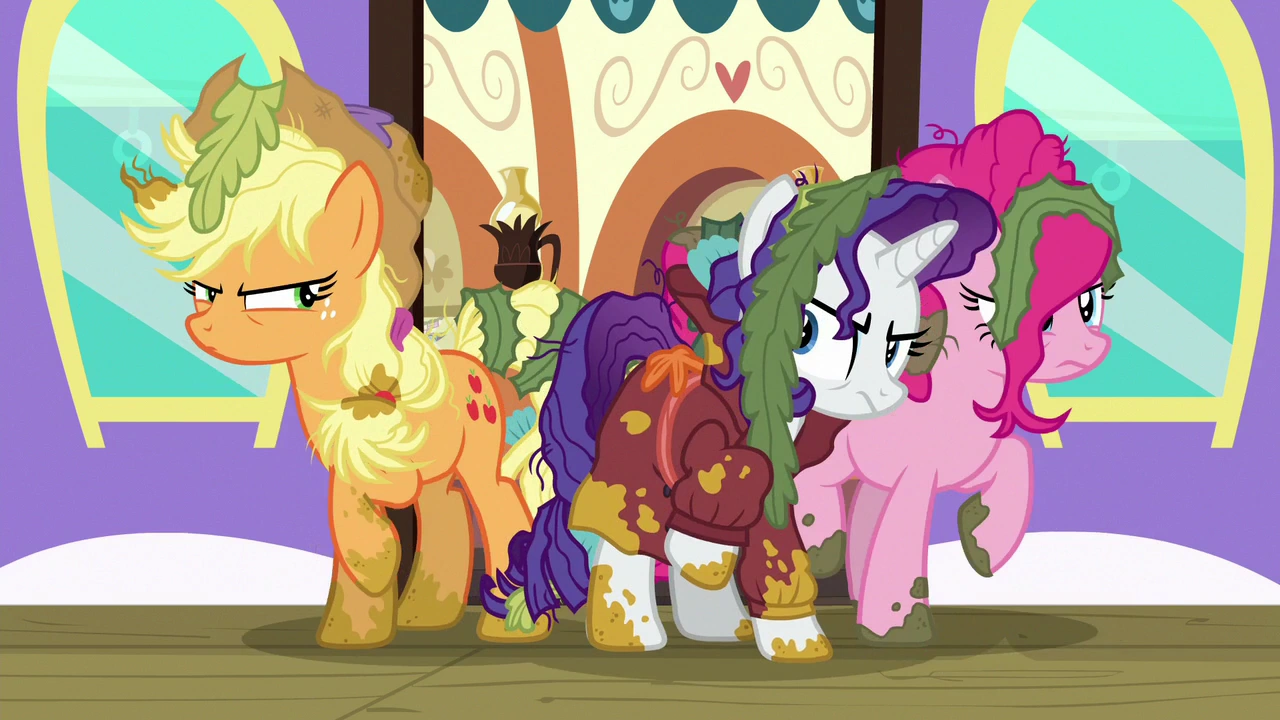 Image - Applejack, Rarity, and Pinkie mad at each other S6E22.png | My ...