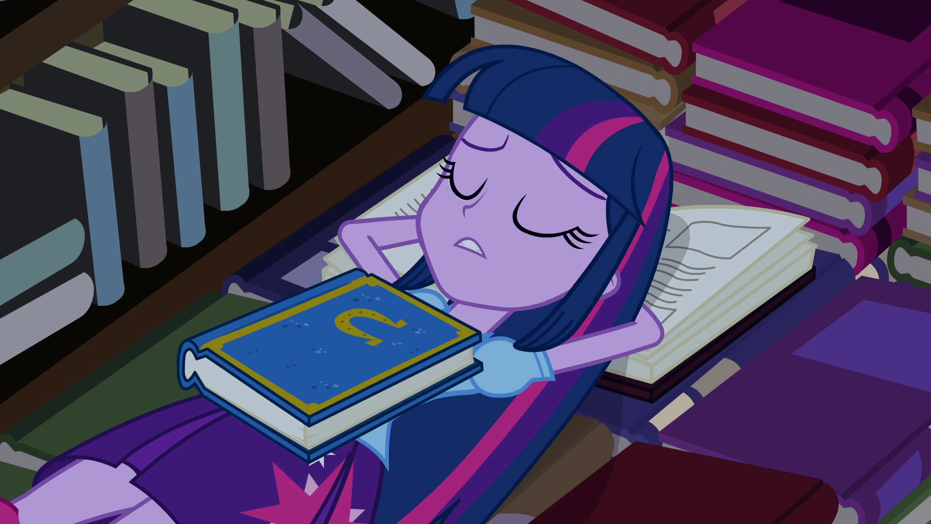 Image - Twilight lying on book bed EG.png | My Little Pony Friendship ...