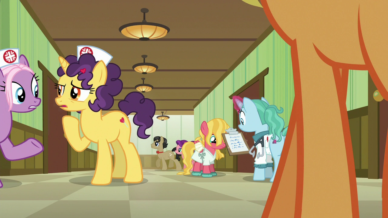Image - Nurse ponies and patients in the hospital hallway S6E23.png ...