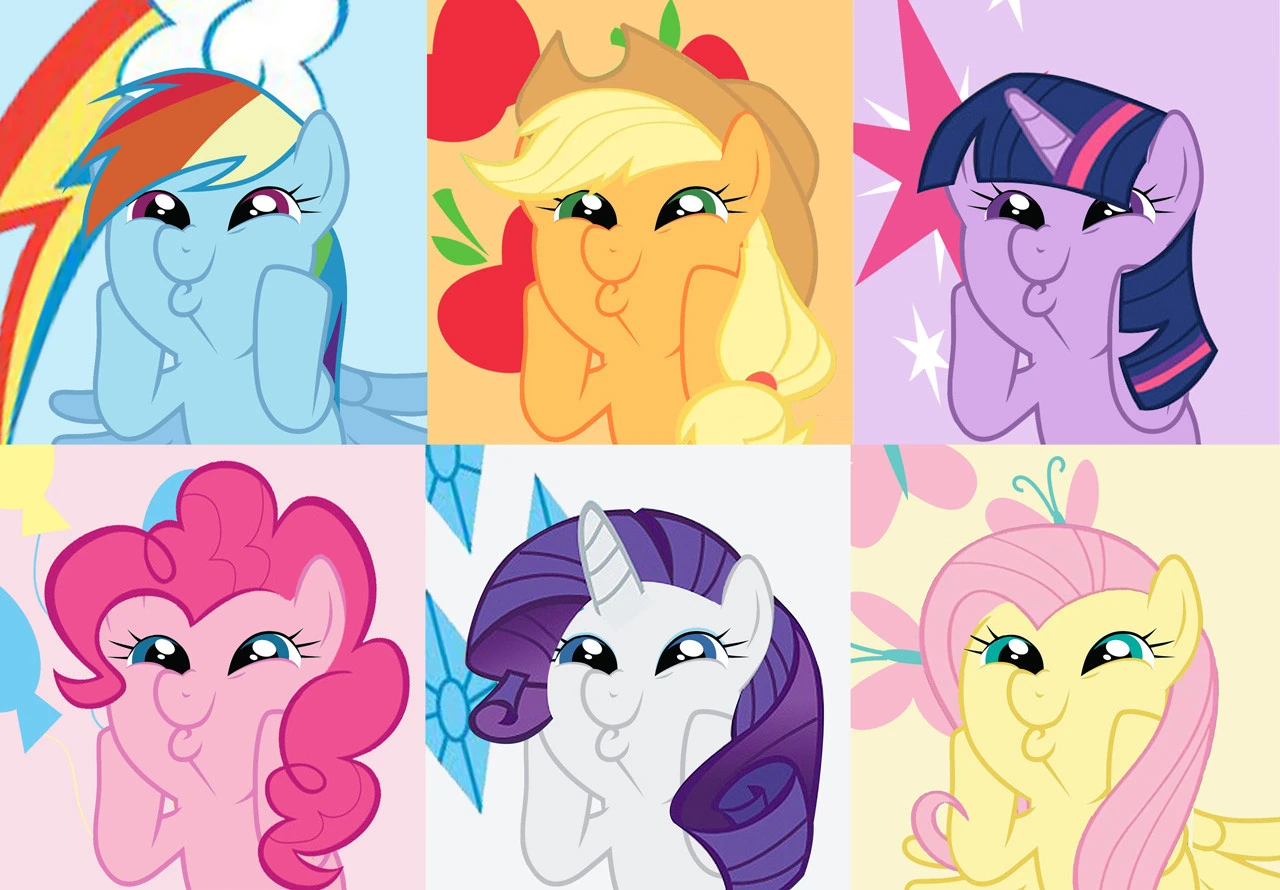 Image - FANMADE Main 6 wub faces.jpg | My Little Pony Friendship is ...