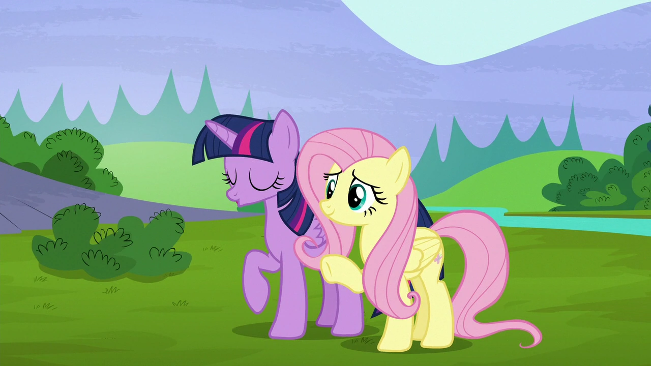 Image - Twilight relieved; Fluttershy waving goodbye S5E23.png | My ...