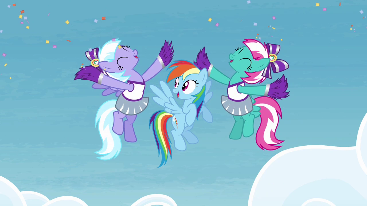 Image - Cheerleaders cheering for Rainbow S4E10.png | My Little Pony ...