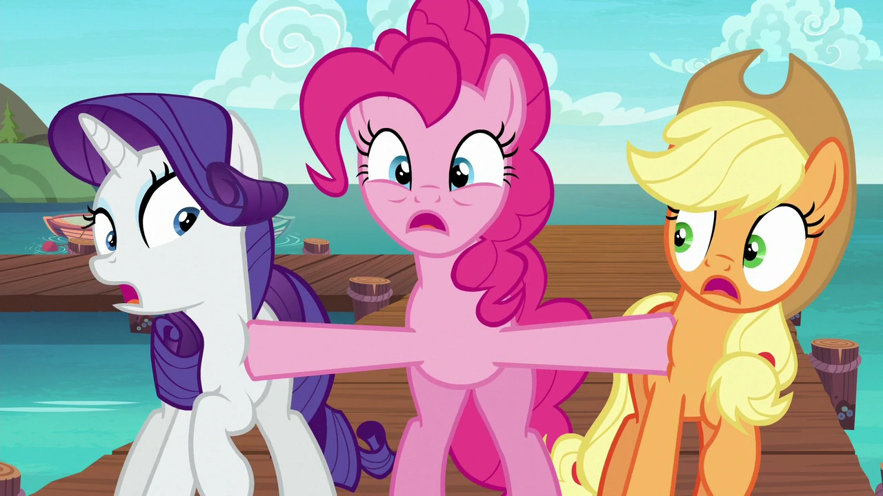 Image - Pinkie Pie pops up between Rarity and Applejack S6E22.png | My ...