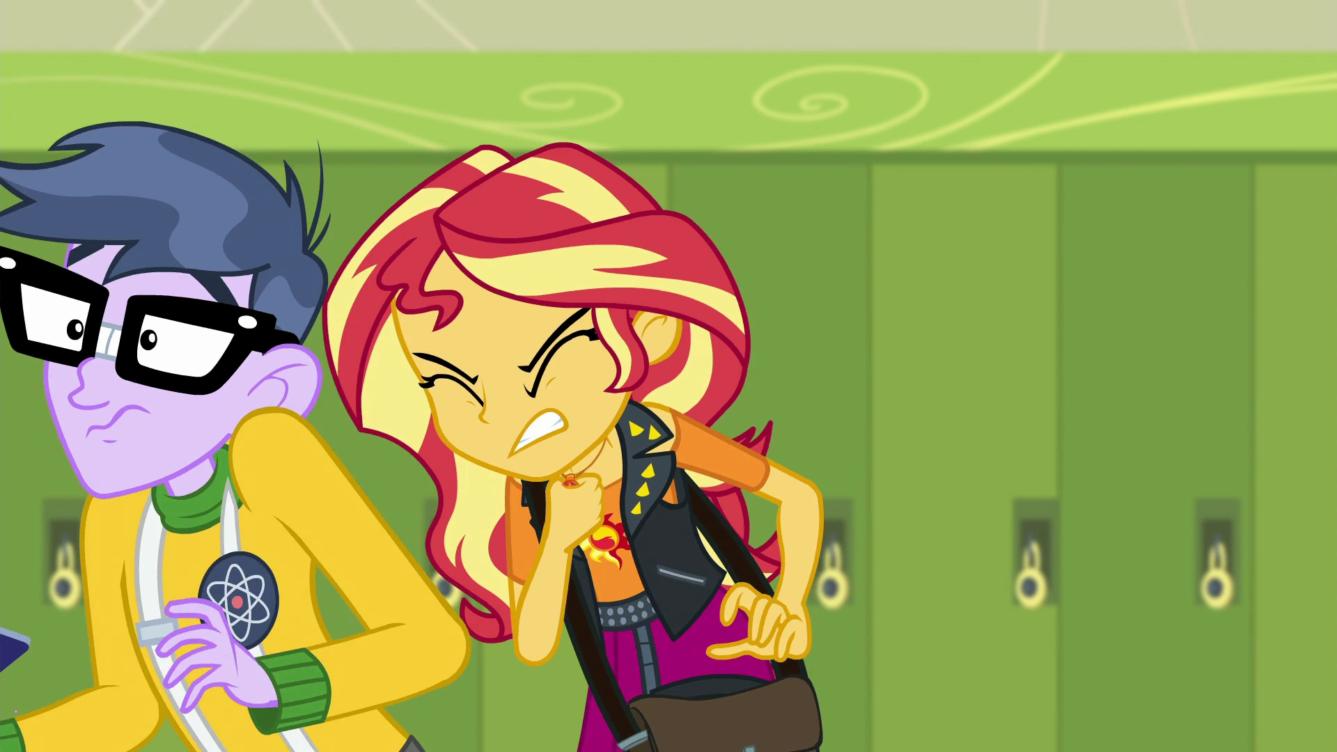 Image - Sunset Shimmer bumps into Micro Chips EGFF.png | My Little Pony ...