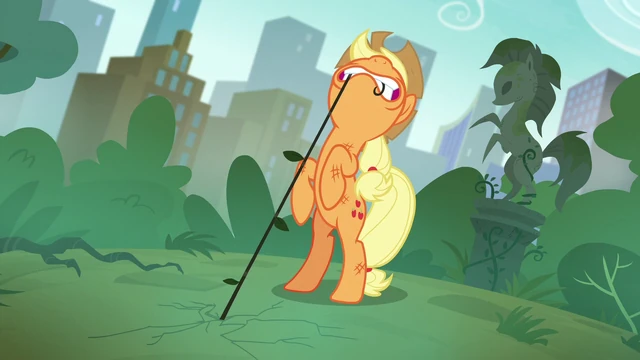 Image - Applejack pulling on a stubborn weed S5E16.png | My Little Pony ...