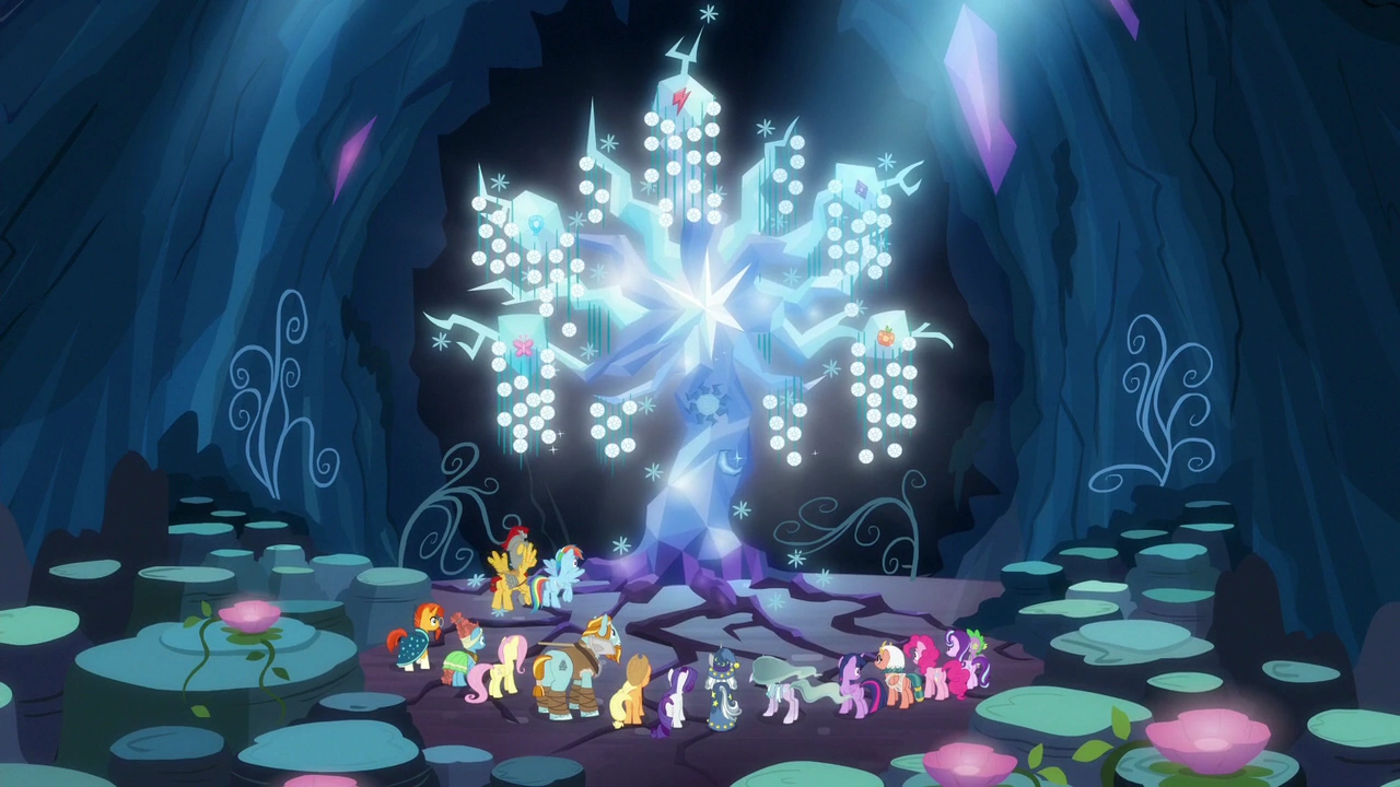 Image - Mane Six and Pillars in front of Tree of Harmony S7E26.png | My ...