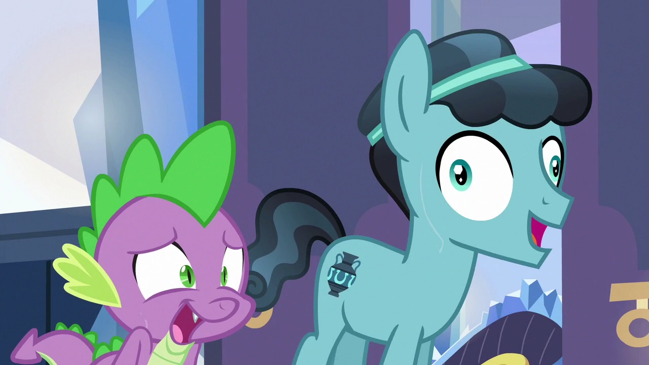 Image - Spike and Crystal Hoof laughing awkwardly S6E16.png | My Little ...