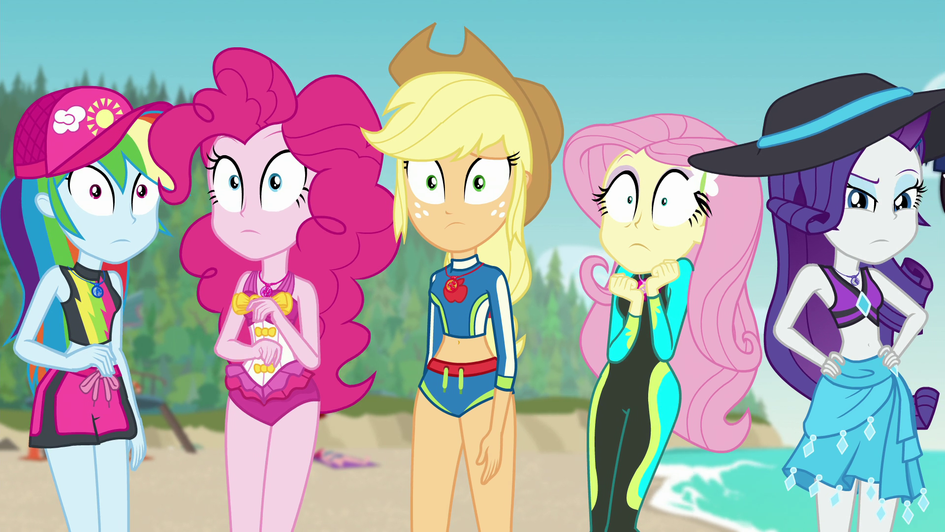 Image - Main five looking shocked at Sunset Shimmer EGFF.png | My ... Image - Main five looking shocked at Sunset Shimmer EGFF.png | My ...