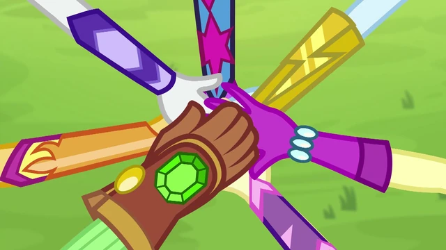 Image - Equestria Girls stack their hands on top of each other EG4.png ...