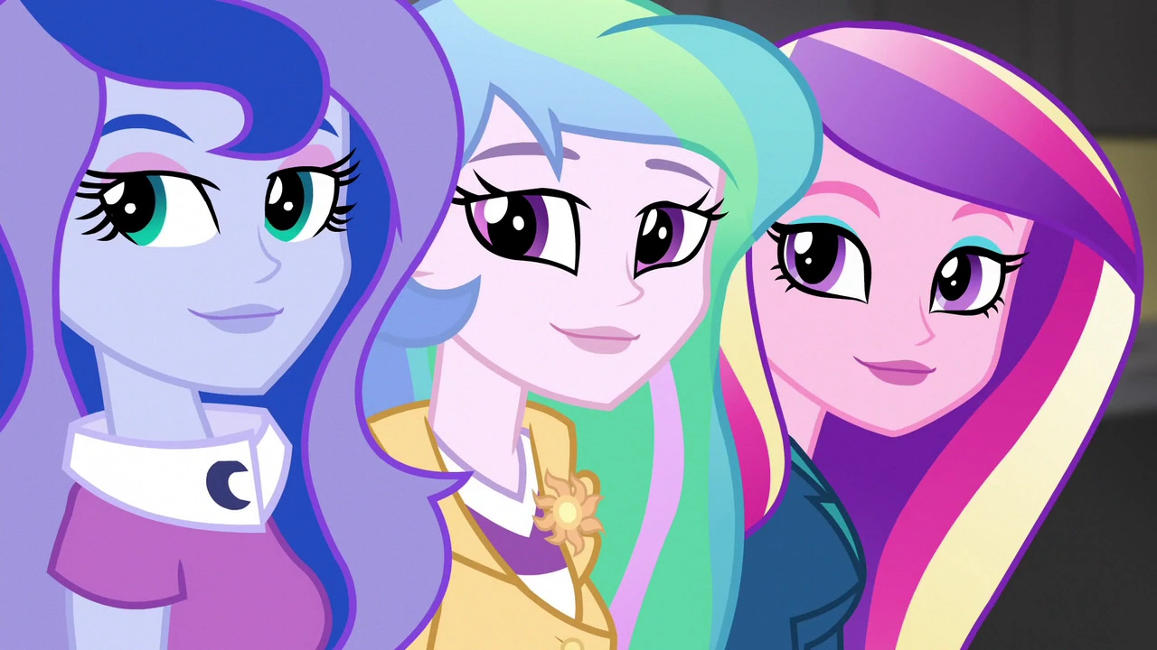 Obraz - Celestia, Luna, and Cadance look at Wondercolts EG3.png ...