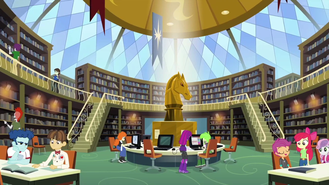 Image - CHS students in the library EG3.png | My Little Pony Friendship ...
