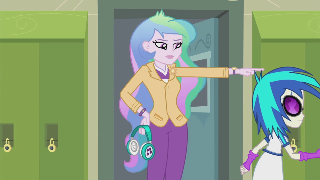 Image - DJ Pon-3 running to class EG2.png | My Little Pony Friendship ...