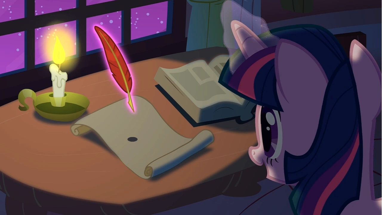 Image - Twilight preparing to write her study of comets S1E24.png | My ...