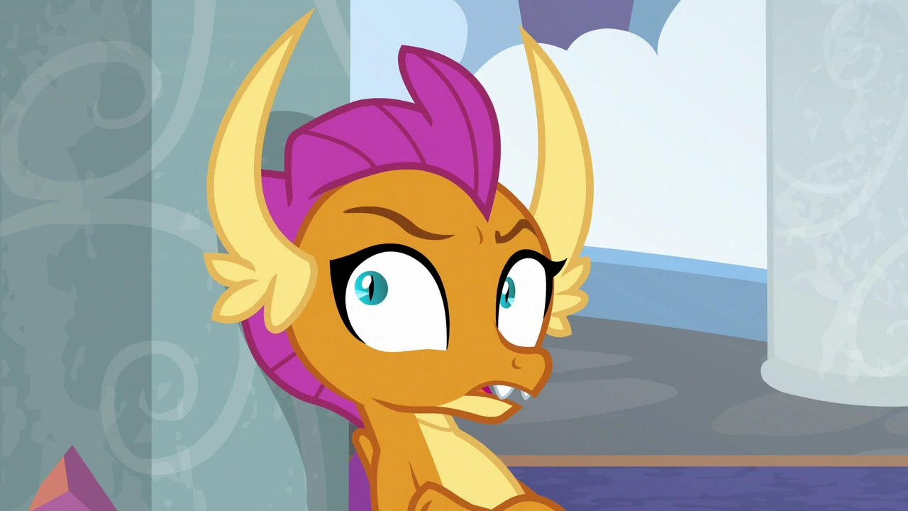 Image - Smolder looks puzzled at Spike and Ember S8E1.png | My Little ...