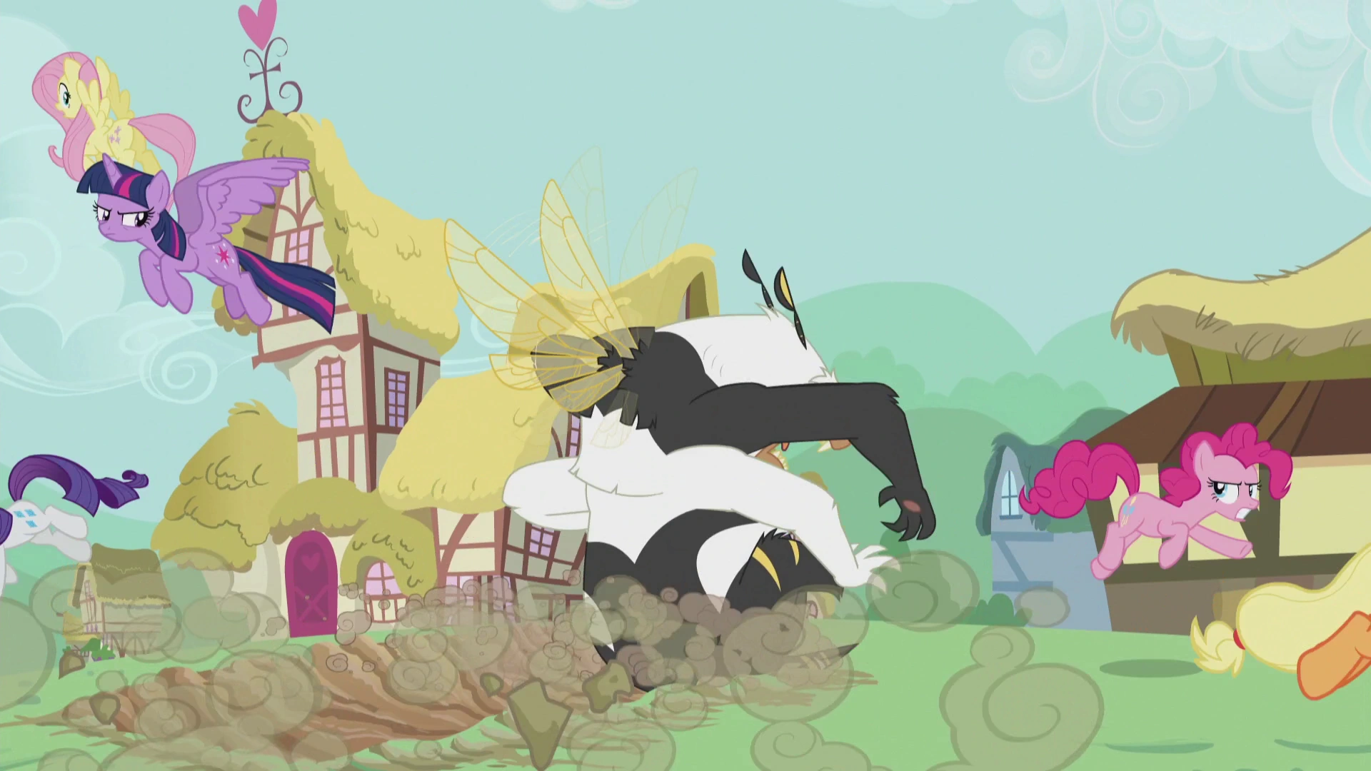 Image - Mane Six dodge bugbear's stinger S5E9.png | My Little Pony ...